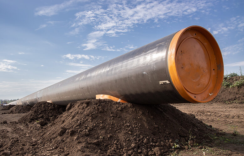 Gas And Oil Pipeline Construction. Pipes Welded Together. Big Pi – DV ...